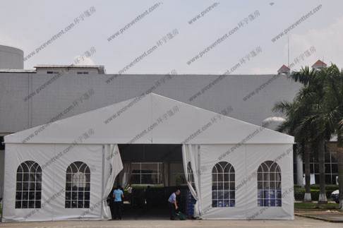 White Color Aluminum Big Builders Warehouse Tents With Soft PVC Fabric ...